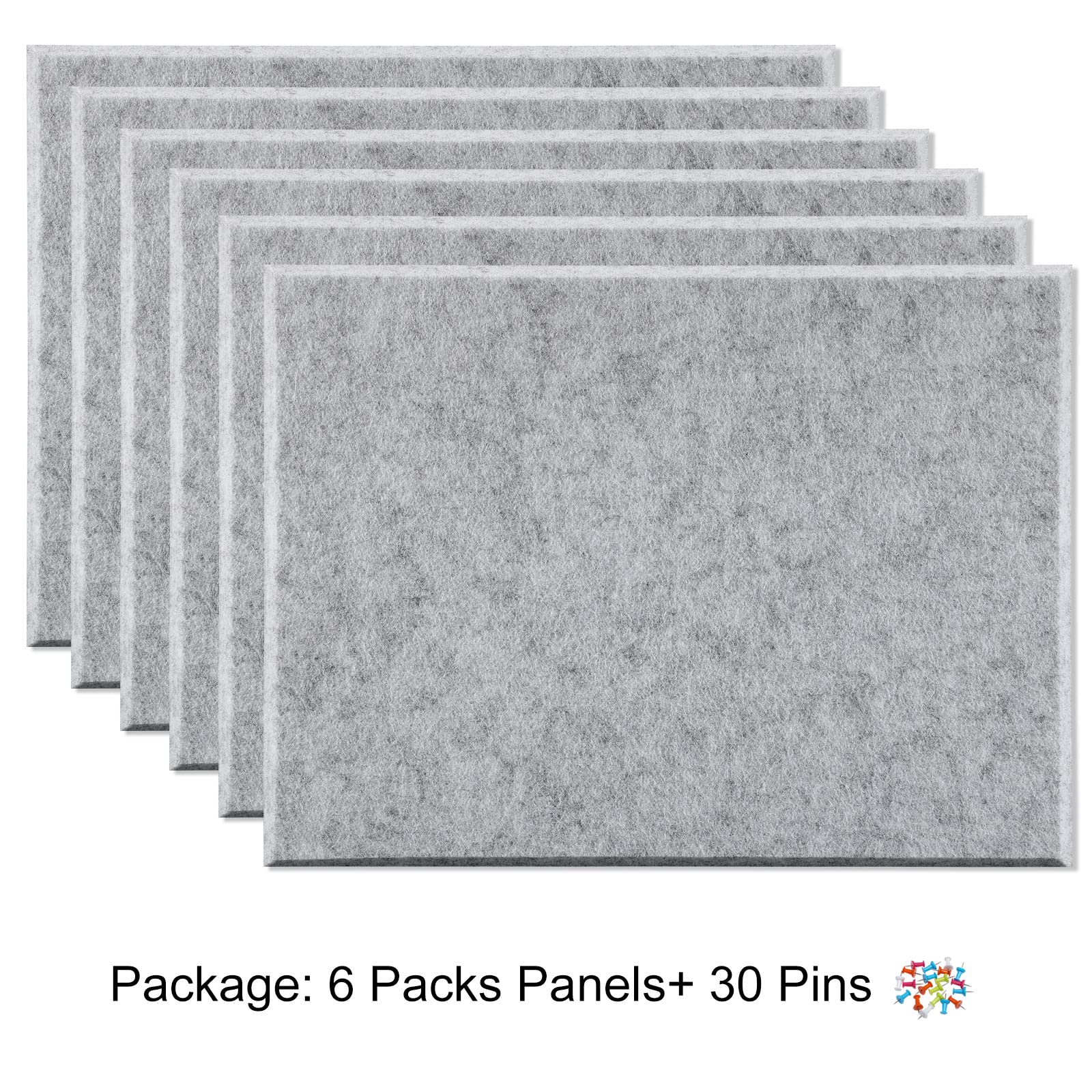 VANCORE 6 Pack Acoustic Panels 16"x 12"x 0.4" Sound Proof Padding, Sound Blocking Absorbing Padding for Wall Ceiling Acoustic Treatment for Home Office Decoration, Grey