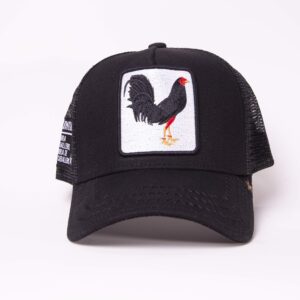 GOLD STAR HAT - Rooster Black Trucker hat Cap Unisex mesh in The Back (Black)