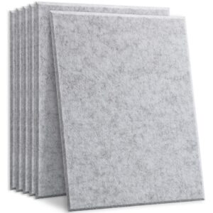 vancore 6 pack acoustic panels 16"x 12"x 0.4" sound proof padding, sound blocking absorbing padding for wall ceiling acoustic treatment for home office decoration, grey