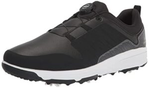 skechers men's torque twist waterproof golf shoe, black, 9 wide