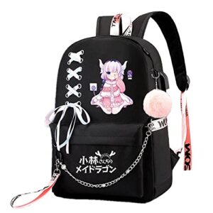 isaikoy anime miss kobayashi's dragon maid backpack bookbag daypack school bag shoulder bag