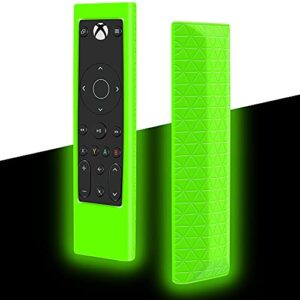 silicone protective case for pdp gaming remote control: xbox series x|s xbox one, xbox,shockproof remote case holder skin proetector for pdp xbox one remote battery back covers case-glowgreen