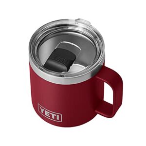 yeti rambler 14 oz mug, vacuum insulated, stainless steel with magslider lid, harvest red