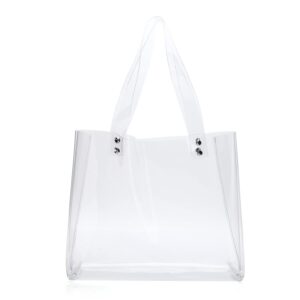 lam gallery women's pvc clear tote bag for working beach concert sports events bag (horizontal style)