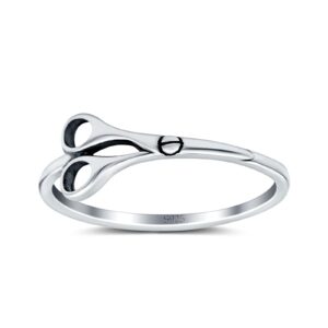 blue apple co. sterling silver size-9 scissors band oxidized ring solid round 925 sterling silver