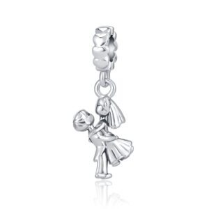 ysahan marriage wedding charm mr. &mrs. bridal bride & groom charm bead fit european bracelets, silver, (aut-26_wedding)