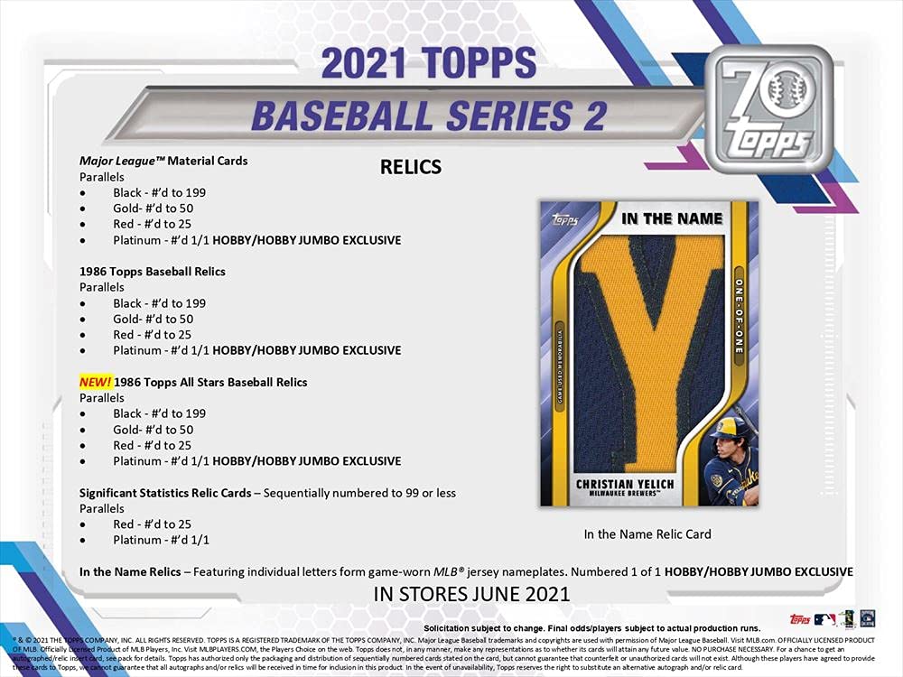 Topps 2021 Series 2 Baseball Hanger Pack