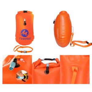 YMLHOME Swim Buoy 20L Swimming Safety Buoy Float Dry Bag with Adjustable Waist Belt and Waterproof Cell Phone Bag for Open Water Swimmers and Safer Swim Training (Green)