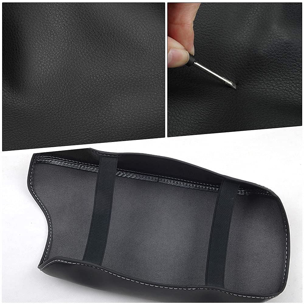 INTGET Center Console Armrest Cover for Ford Ranger Accessories 2019 2020 2021 2022 2023 Interior Leather Middle Console Dog Seat Cover Arm Rest Box Lid Protector(Black Stitches)