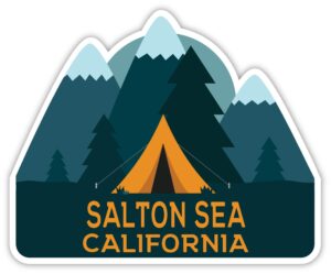 salton sea california souvenir 4-inch fridge magnet camping tent design