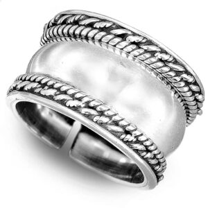 Boho-Magic 925 Sterling Silver Boho Rings for Women, Wide Band Thumb Ring, Adjustable (9)