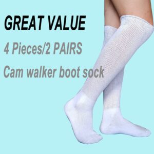 CIRZUEX 2 Pairs Replacement Sock for Air cast Walking Boot Walker Brace - Air Cam Walkers Fracture Boot Orthopedics Socks Cast Boot Sock 2 Pairs