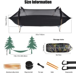 Camping Hammock with Mosquito Net and Rainfly Cover,Camping Hammock,Lightweight Portable Hammock,Waterproof Camping Hammock for Outdoor Backpacking Hiking Travel (Camouflage)