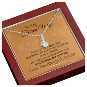 kindpaw romantic future wife necklace for girlfriend - surprise her with 'i love you always and forever' message card on birthday, christmas, or any special occasion