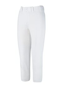 mizuno youth girl's prospect softball pant, white, x-large