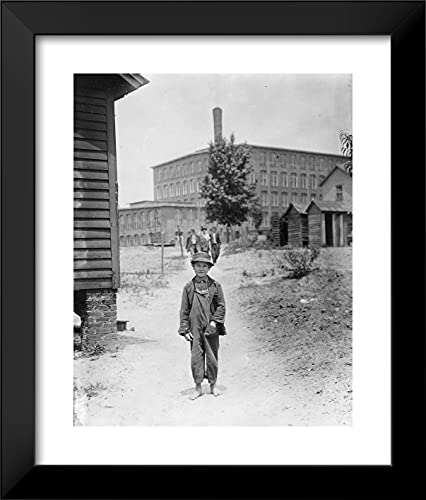 ArtDirect Hine, Lewis Wickes 20x23 Black Modern Framed Art Print Titled: Eddie Norton a Sweeper in Saxon Mill Spartenburg, SC