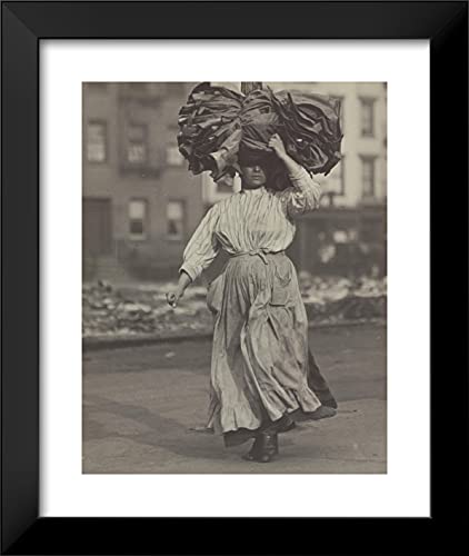 ArtDirect Hine, Lewis Wickes 20x23 Black Modern Framed Art Print Titled: On the Bowery New York City Taking Home the Family Job