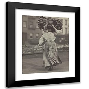 ArtDirect Hine, Lewis Wickes 20x23 Black Modern Framed Art Print Titled: On the Bowery New York City Taking Home the Family Job