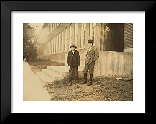 ArtDirect Hine, Lewis Wickes 24x19 Black Modern Framed Art Print Titled: Two Boys Working in Friedman Shelby Shoe Company