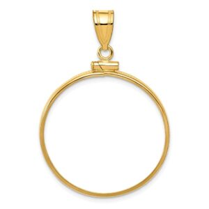 gold coin mounting | mexican 20 peso coins | 27.5mm | screw top | plain reeded edge and rope style bezel frames | solid 14k gold