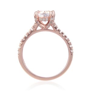 Fine Color Jewels 1.30 carat Round Rose Gold White Topaz Solitaire Cute Rings For Women in 925 Sterling Silver- Rose Gold Ring (Size 5, 6, 7, 8)