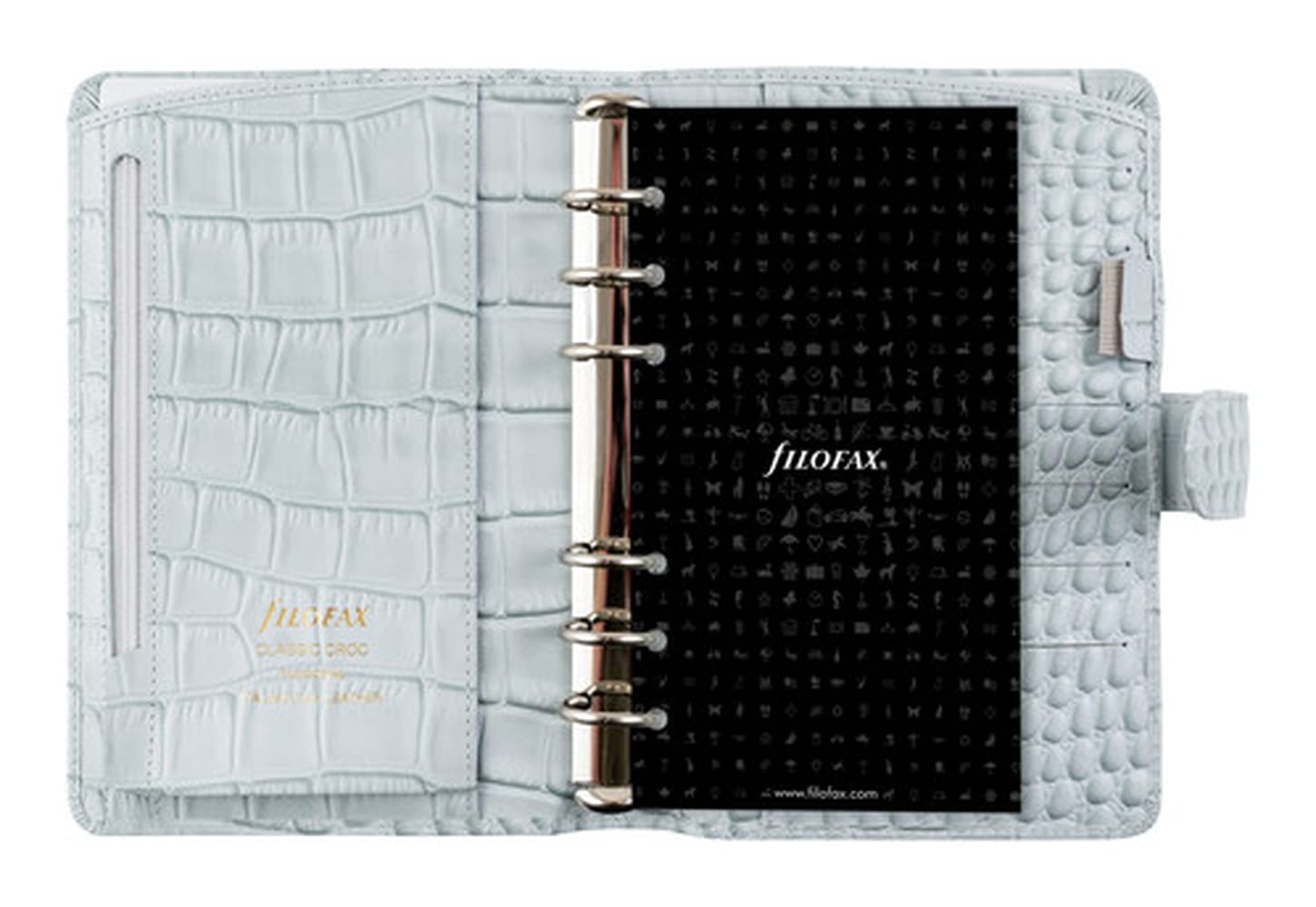 Filofax 026092 Classic Rock Personal Organizer, Bible, Silver Mist