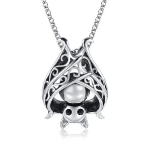 apotie vampire bat urn necklace for ashes 925 sterling silver goth cremation jewelry memorial keepsake pendant for the loved one