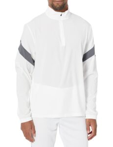 mizuno long sleeve hitting jacket, white-shade, large