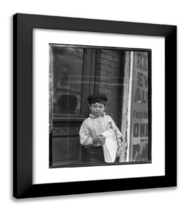 artdirect hine, lewis wickes 20x23 black modern framed art print titled: joe smith eight years old st. louis mo