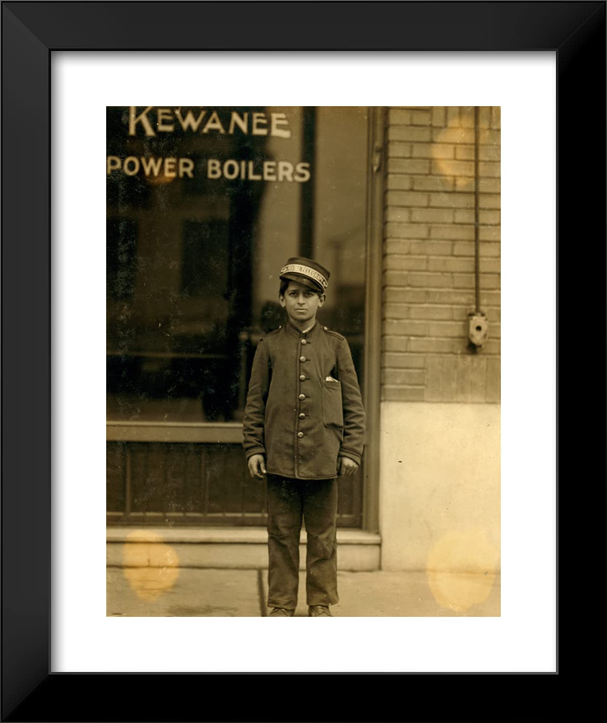 ArtDirect Hine, Lewis Wickes 20x24 Black Modern Framed Art Print Titled: Messenger Boy St. Louis 1910