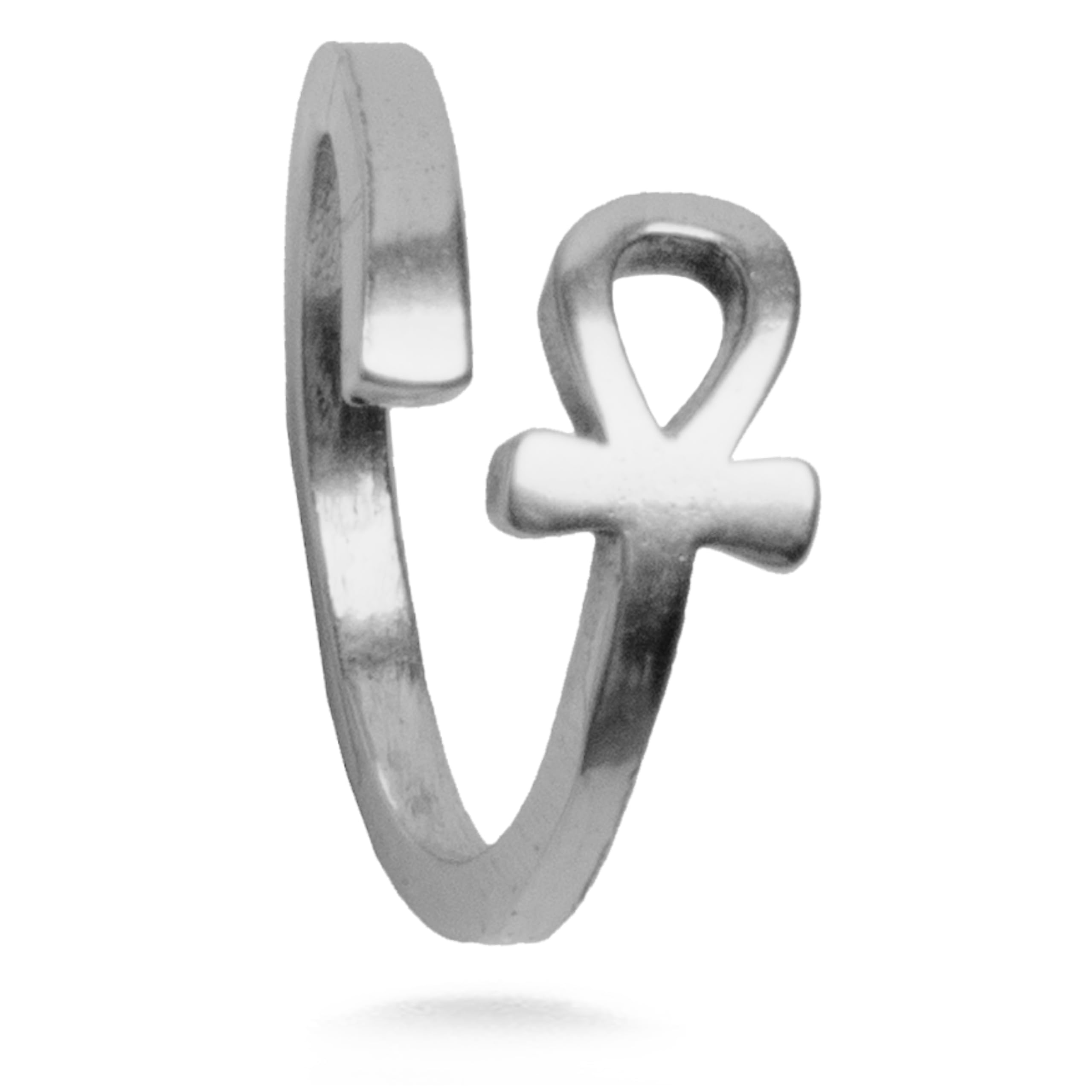 MUSEUM REPRODUCTIONS Egyptian Ankh Ring - Silver Finish - Adjustable