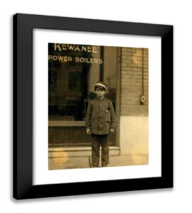 artdirect hine, lewis wickes 20x24 black modern framed art print titled: messenger boy st. louis 1910