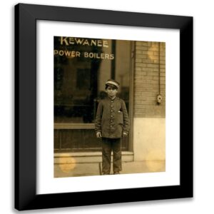 ArtDirect Hine, Lewis Wickes 20x24 Black Modern Framed Art Print Titled: Messenger Boy St. Louis 1910