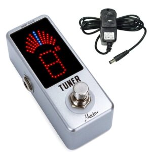 rowin high precision guitar chromatic tuner pedal with 9v dc 1a pedal power supply