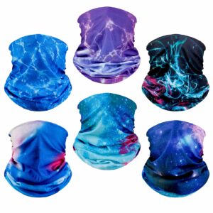 6 pack neck gaiter elastic balaclavas face mask versatile bandana for men women