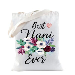 tsotmo best nani ever canvas tote bag nani gift grandma gift from grandchildren grandma birthday gift (nani canvas)