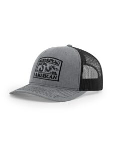 ben franklin snake patriotic usa embroidered richardson 112 trucker cap hat heather grey/black