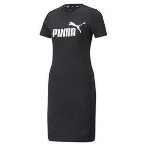 PUMA womens Essentials Slim Tee Dress, Puma Black, X-Small US