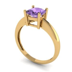 Clara Pucci 1.50 ct Cushion Cut Solitaire Simulated Alexandrite Engagement Bridal Promise Anniversary Ring 18K Yellow Gold Size 3.75