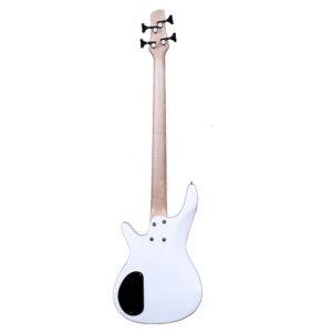 Trlec 4 String GJazz Electric Bass Guitar Full Size Right Handed, with Power Line and Wrench Tool,White