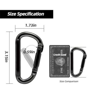 EZYA Carabiner Clip, 860lbs, 3" Iron Heavy Duty Carabiner, D Shape Hook - Hammocks, Camping, Hiking Accessories, Keychains, Caribiniers for Dog Leash, Yoga Swing, Gym etc, Black