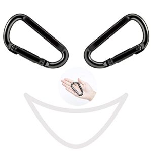 EZYA Carabiner Clip, 860lbs, 3" Iron Heavy Duty Carabiner, D Shape Hook - Hammocks, Camping, Hiking Accessories, Keychains, Caribiniers for Dog Leash, Yoga Swing, Gym etc, Black