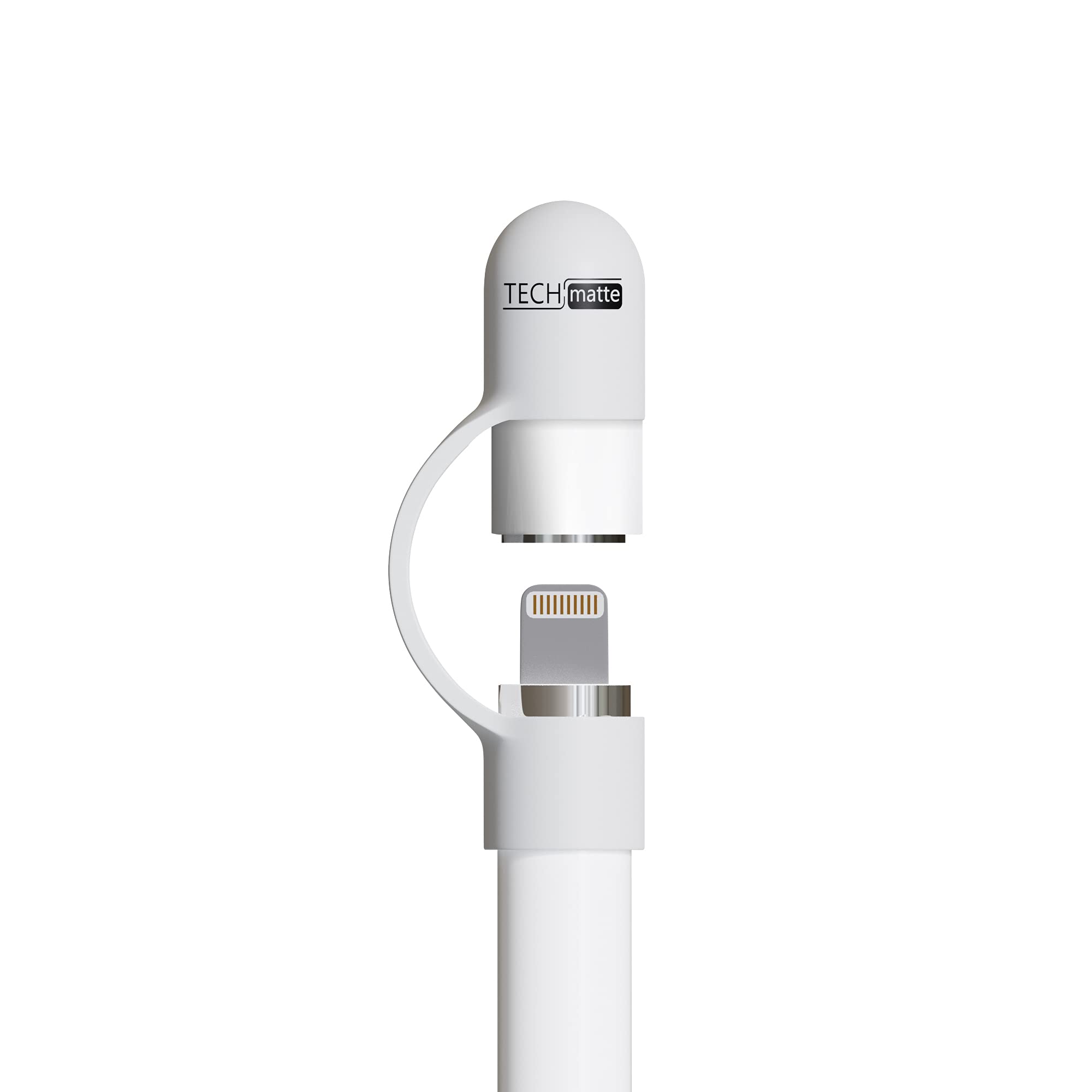 TechMatte Non-Magnetic 2-in-1 Cap Charging Adapter Compatible with Apple Pencil 1st Generation, Female to Female Charger Connector Cap