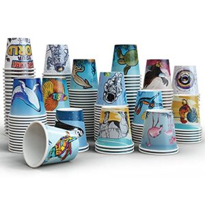 art kups [ 2.5 oz - pack of 300 ] paper cups - small recyclable bathroom cups | disposable mini mouthwash cups | espresso | rinse & gargle cups for kids | party cups | doesn't fit into dixie dispenser