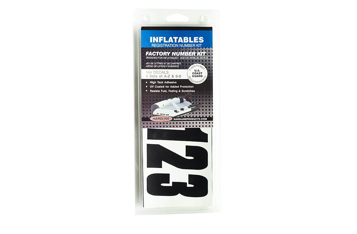 Hardline Products Boat Lettering 3″ Registration kit for Inflatable Boats - INFBLK350