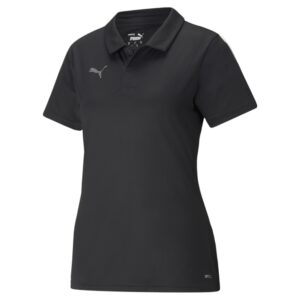 puma women's teamliga sideline polo, black white, x-large