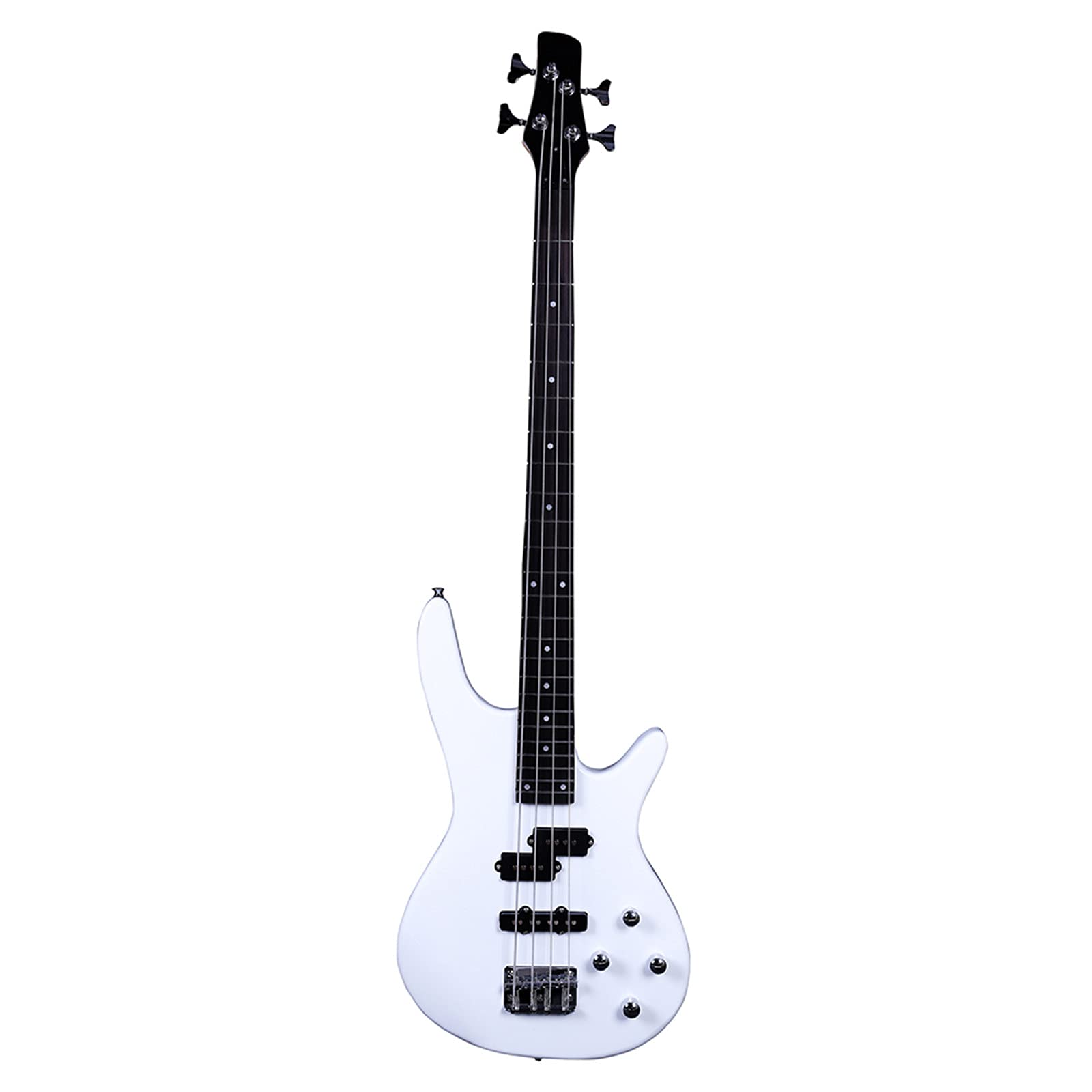 Trlec 4 String GJazz Electric Bass Guitar Full Size Right Handed, with Power Line and Wrench Tool,White