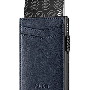 VULKIT Men's Slim Wallet Pop Up Card Holder RFID Blocking Metal Wallet Minimalist Design Holds Up to 11 Cards