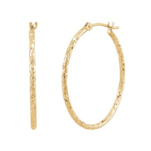 welry crystal-cut tube hoop earrings for women, 10k yellow gold, jewelry gift idea, 28mm