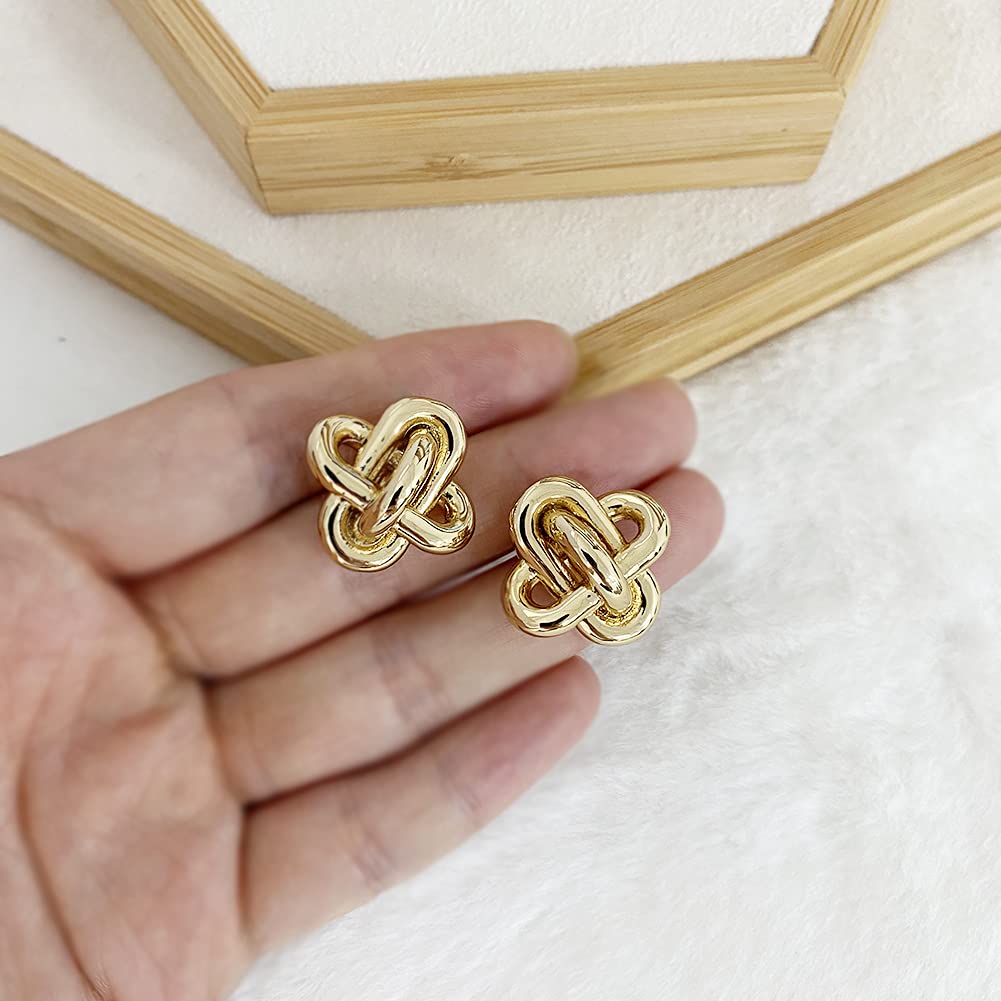 Obidos 14K Gold Plated Love Knot Stud Earrings | Gold Earrings for Women